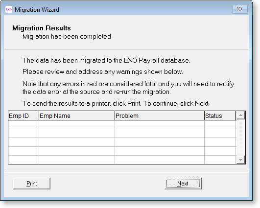 Exo Payroll - Migrating Data