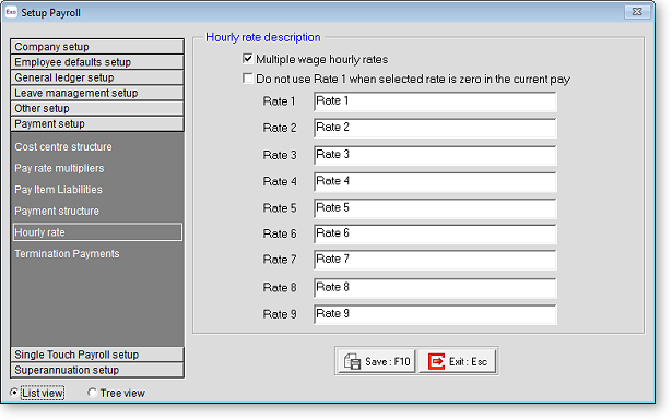 Exo Payroll - Payment Setup