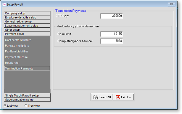 Exo Payroll - Payment Setup