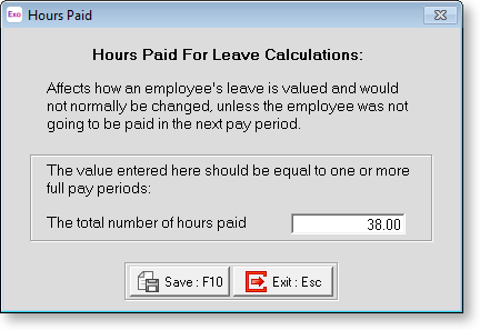 Exo Payroll - Standard Pay - Hours Paid