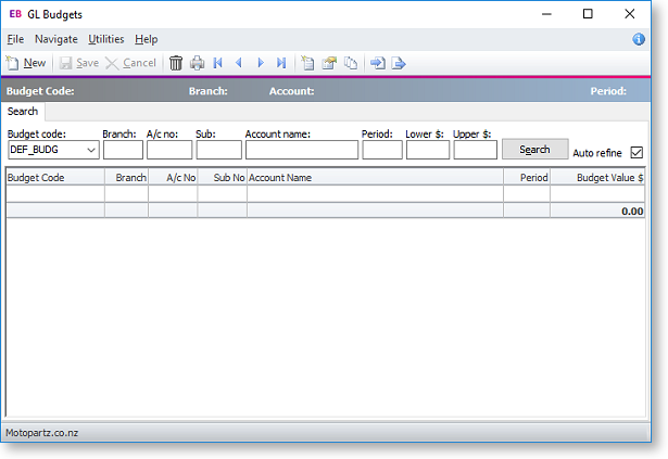 - Setting up the GL Budgeting Tool