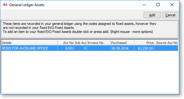 Exo Fixed Assets Help - Locating an Asset