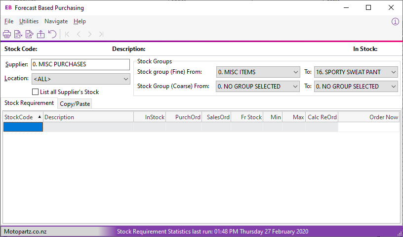 Exo Business Help - Forecast Based Purchase Orders