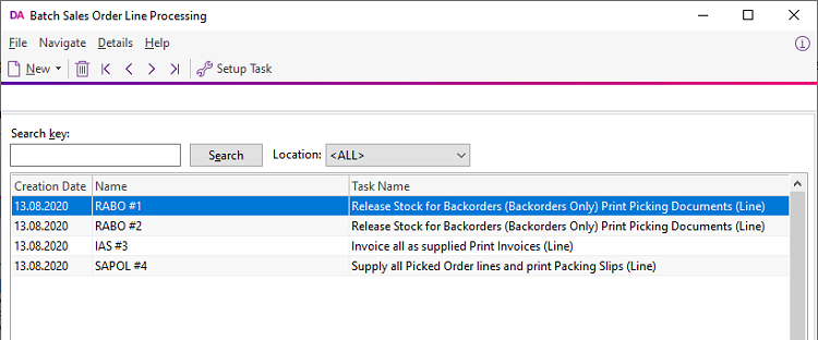 Exo Distribution Advantage Help - Managing Sales Order Batches