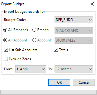 Exo Business Help - Export a GL Budget