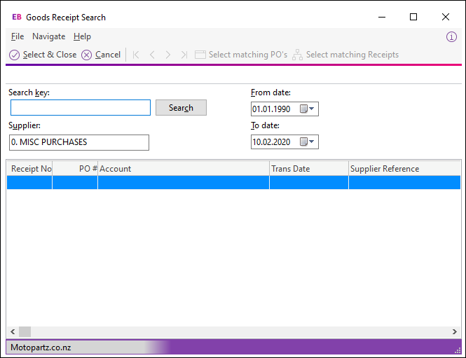 Exo Business Help - Entering a Creditor Invoice