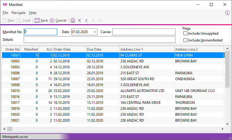 Exo Business Help - Creating a Sales Order Manifest