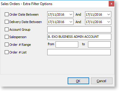 Exo Business Help - Searching for Sales Orders
