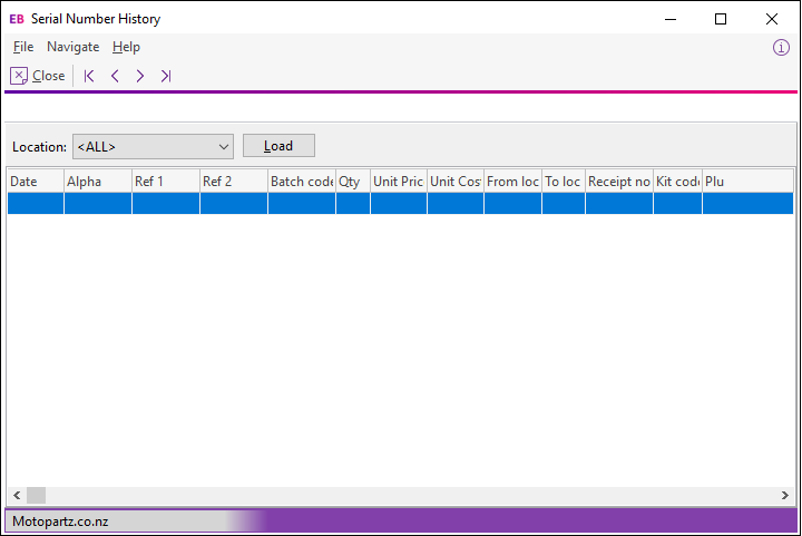Exo Business Help - Serial Number History