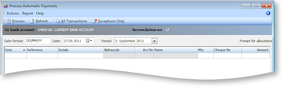 Automatic Payments Process Operation