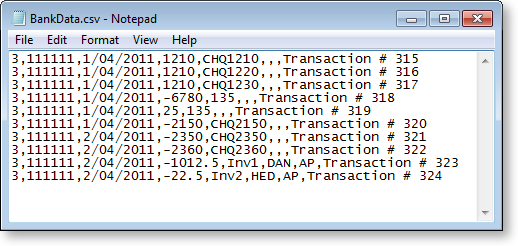 Bank File Format Setup