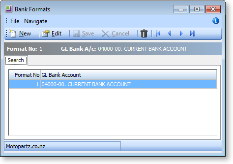 Bank File Format Setup