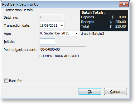 Create a New Debtors Banking Batch