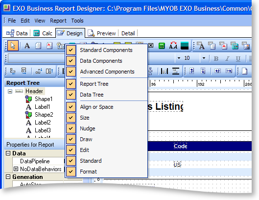 Workbench Toolbars Overview