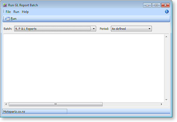Running General Ledger Report Batches