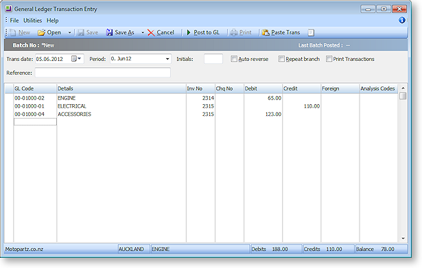Creating and Posting GL Batches