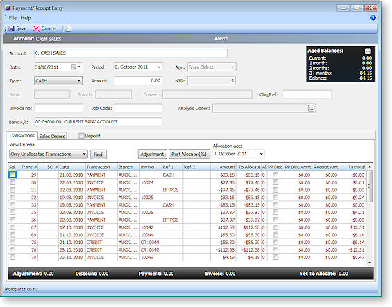 Receiving a Debtor Payment