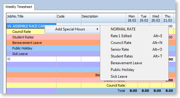 Entering Timesheet Transactions