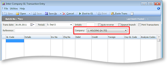 InterCompany General Ledger Posting