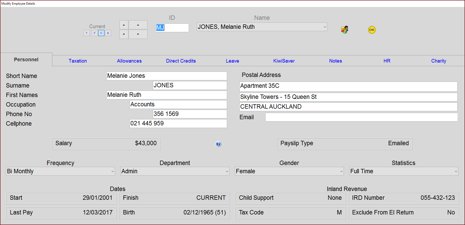 Modify Employee Details