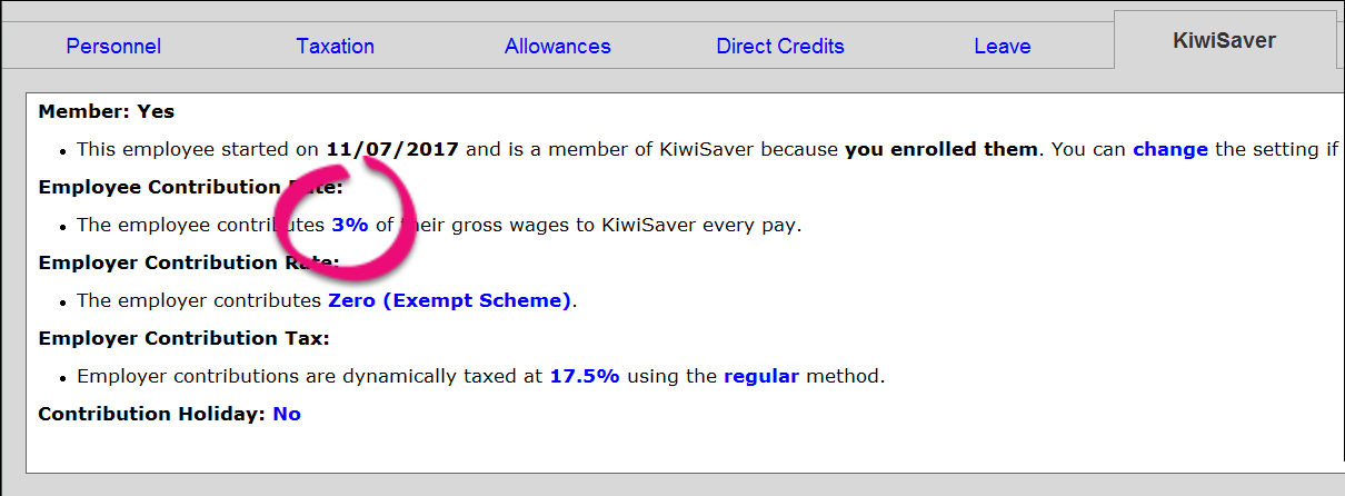 KiwiSaver contribution rates