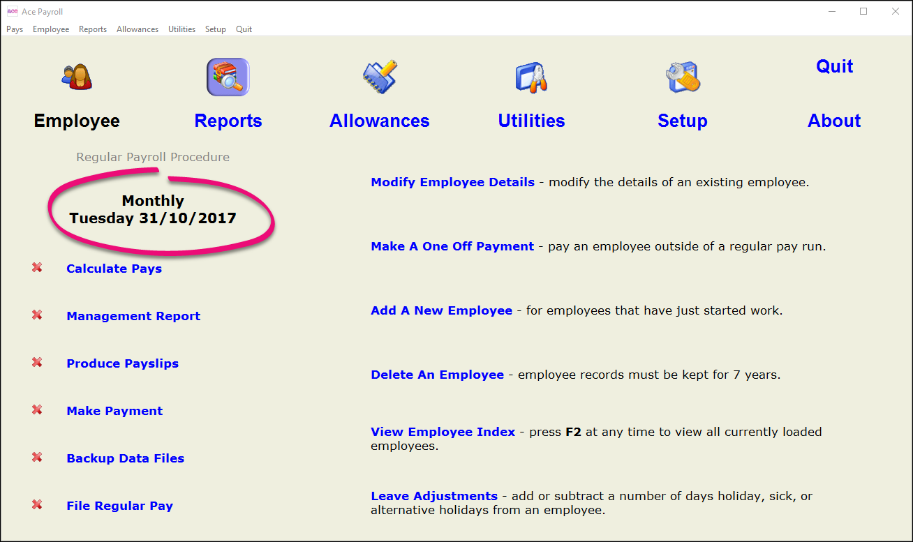 Change employee pay frequencies