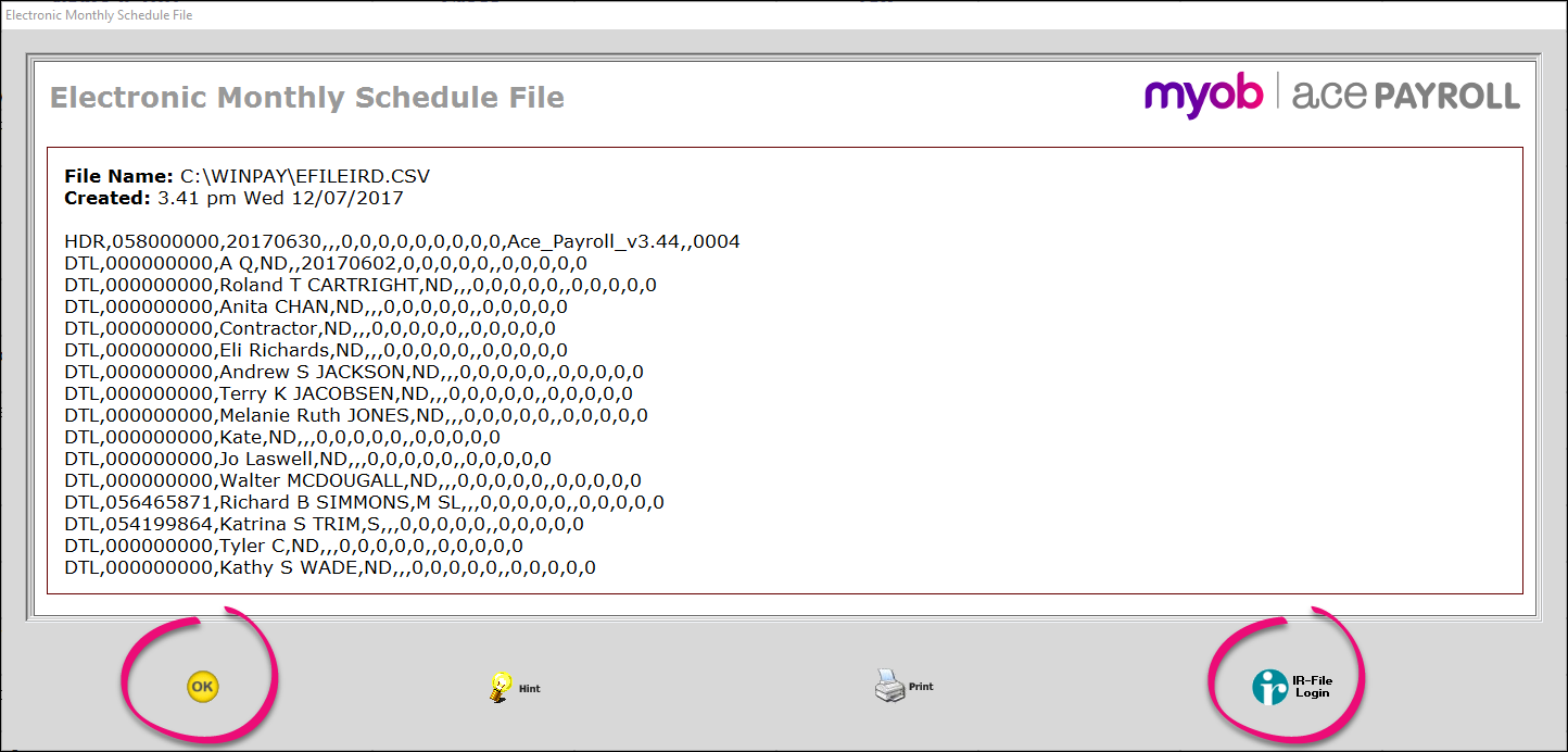 Create and file returns with myIR