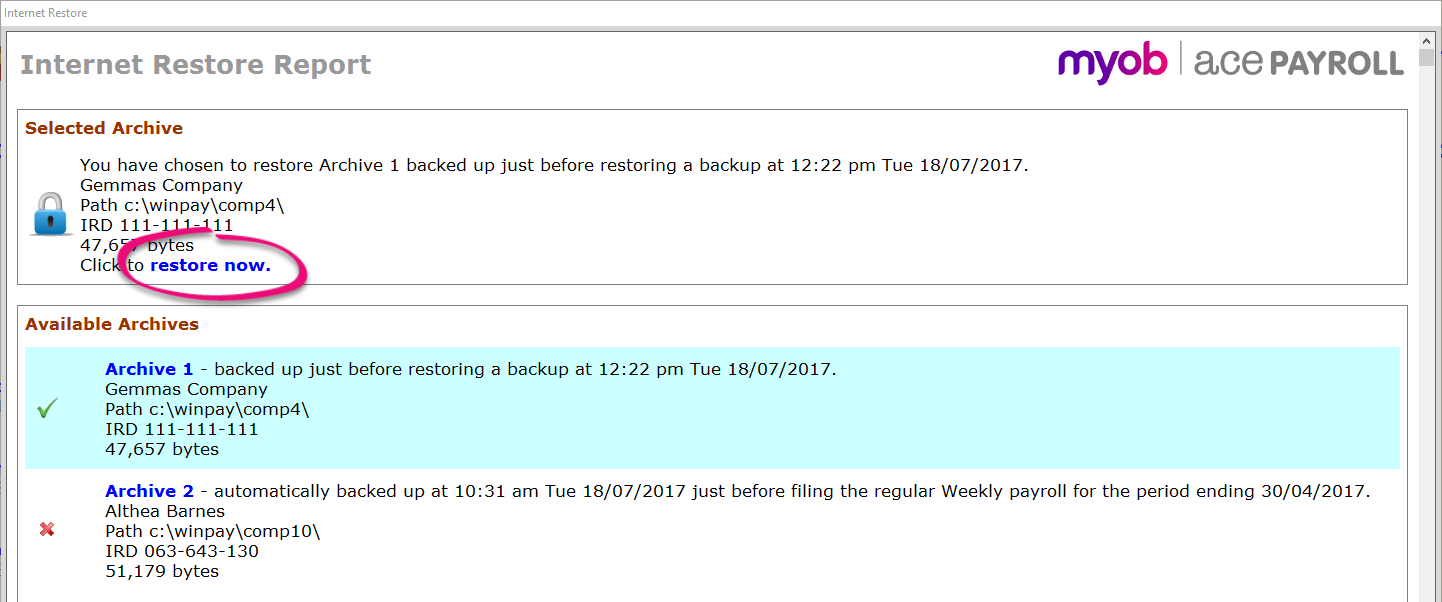 Transfer Ace Payroll to another computer