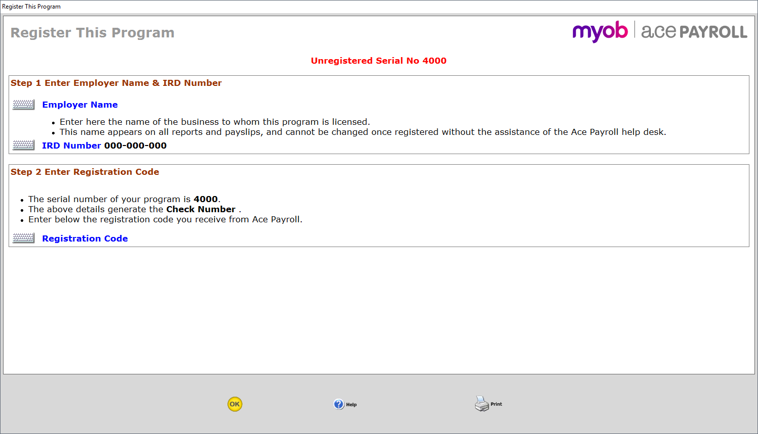 2. Register Ace Payroll