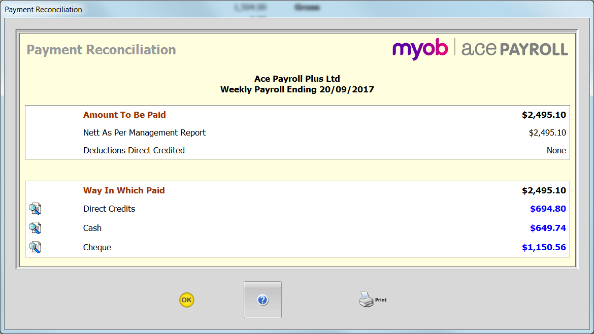 Payment Reconciliation Report