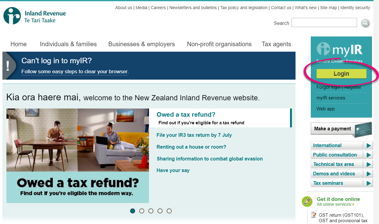 Create and file returns with myIR