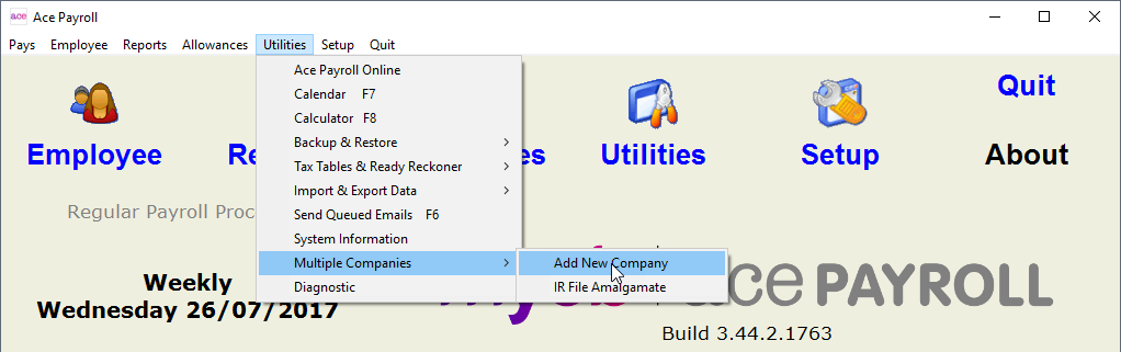 Processing payroll for multiple companies