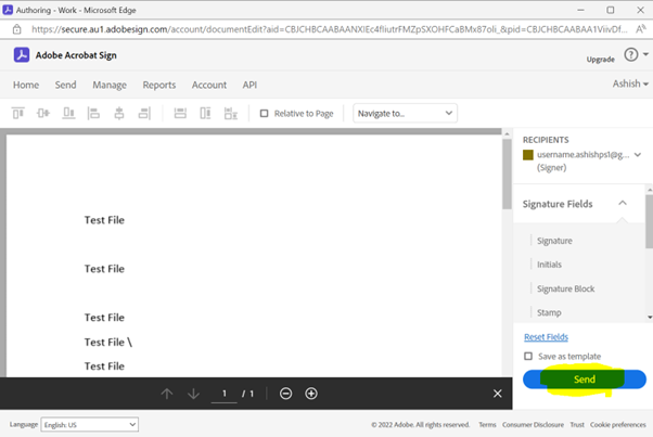MYOB Acumatica Adobe E-sign