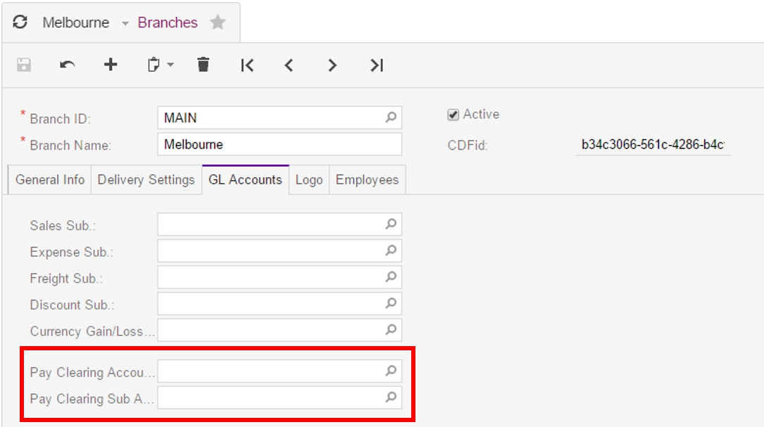 Payroll multi-branch GL