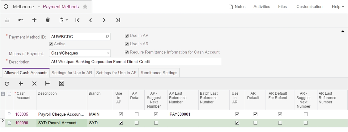 Payroll multi-branch GL