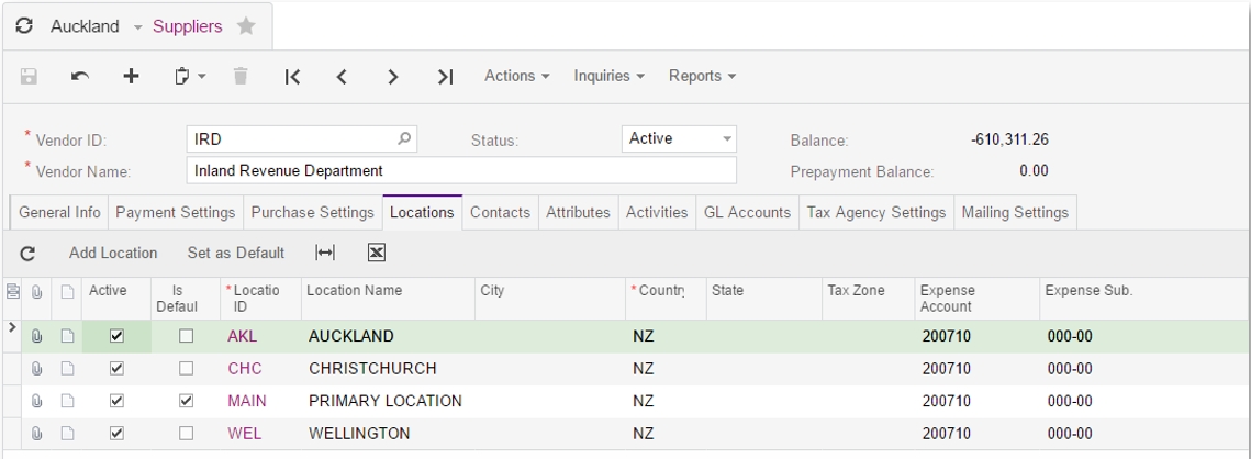 Payroll multi-branch GL