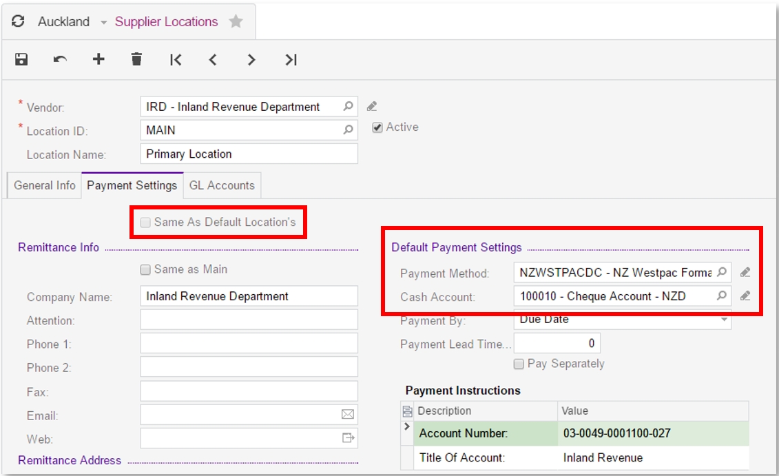 Payroll multi-branch GL
