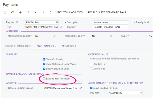 Setting up payroll expense allocation