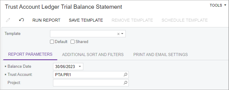 Trust account reporting