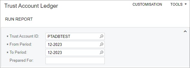 Trust account reporting
